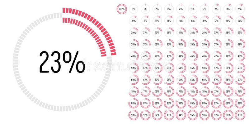 Set of Circle Percentage Progress Bar Diagrams Meters from 0 To 100 ...