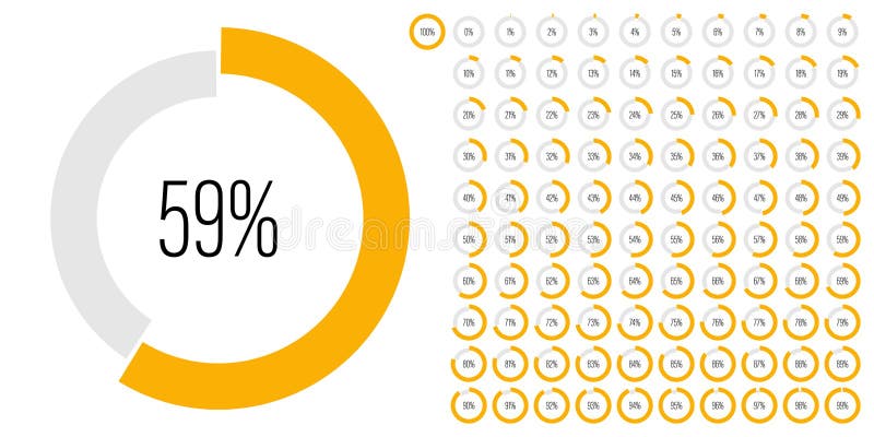 Set of Circle Percentage Progress Bar Diagrams Stock Vector ...