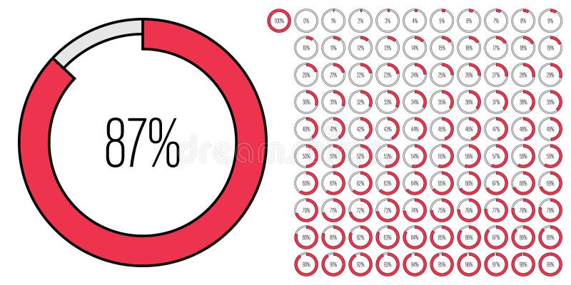Set of Circle Percentage Progress Bar Diagrams Stock Vector ...