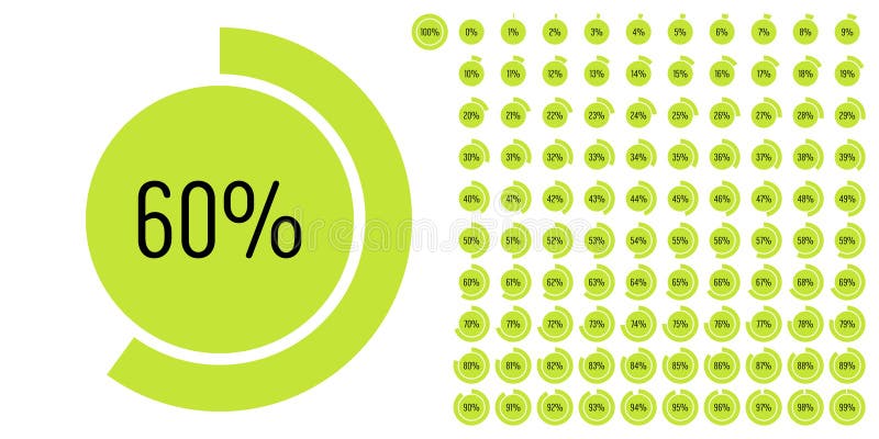 Set of Circle Percentage Progress Bar Diagrams Meters from 0 To 100 ...