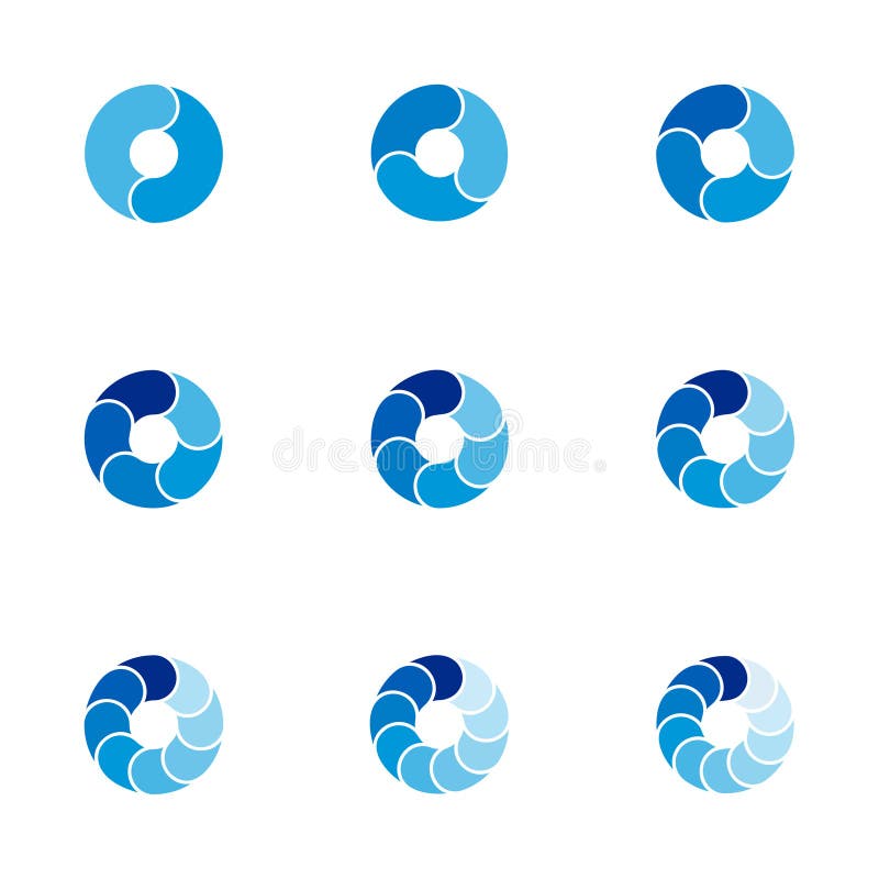 Set of Circle Pie Charts. Financial Analysis Data 2,3,4,5,6,7,8,9,10 Sections Elements for ...