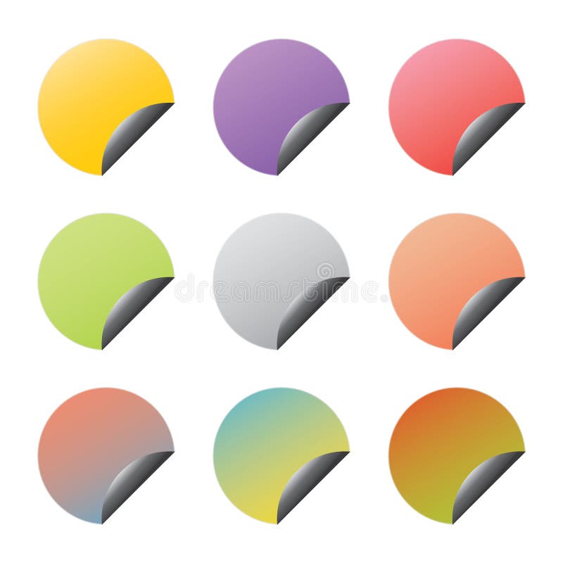 Set of Circle Stickers with Corners. Blank Template Banner for Your Web ...