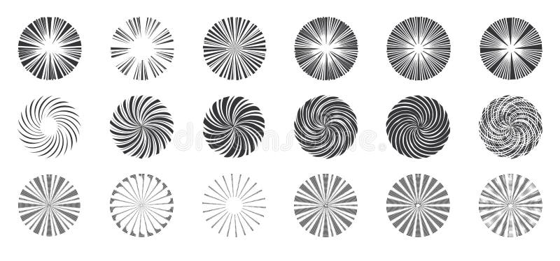 Set of Circle Sun Rays. Vector. Sunburst Stock Vector - Illustration of ...