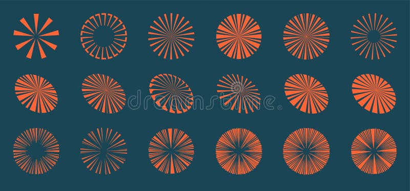 Set of Circle Sun Rays. Vector. Sunburst Stock Vector - Illustration of ...
