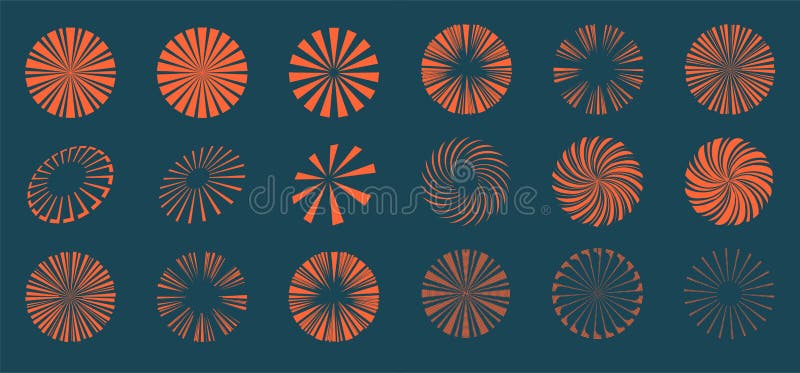 Set of Circle Sun Rays. Vector. Sunburst Stock Vector - Illustration of ...
