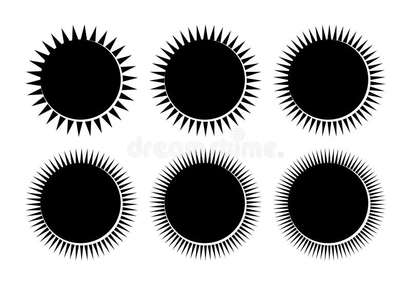 Set of Circle Sunburst Shape Illustration - Vector Stock Vector ...