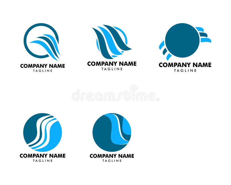 Set of Circle Wave Logo Design Vector Template Stock Vector - Illustration of logo, nature ...