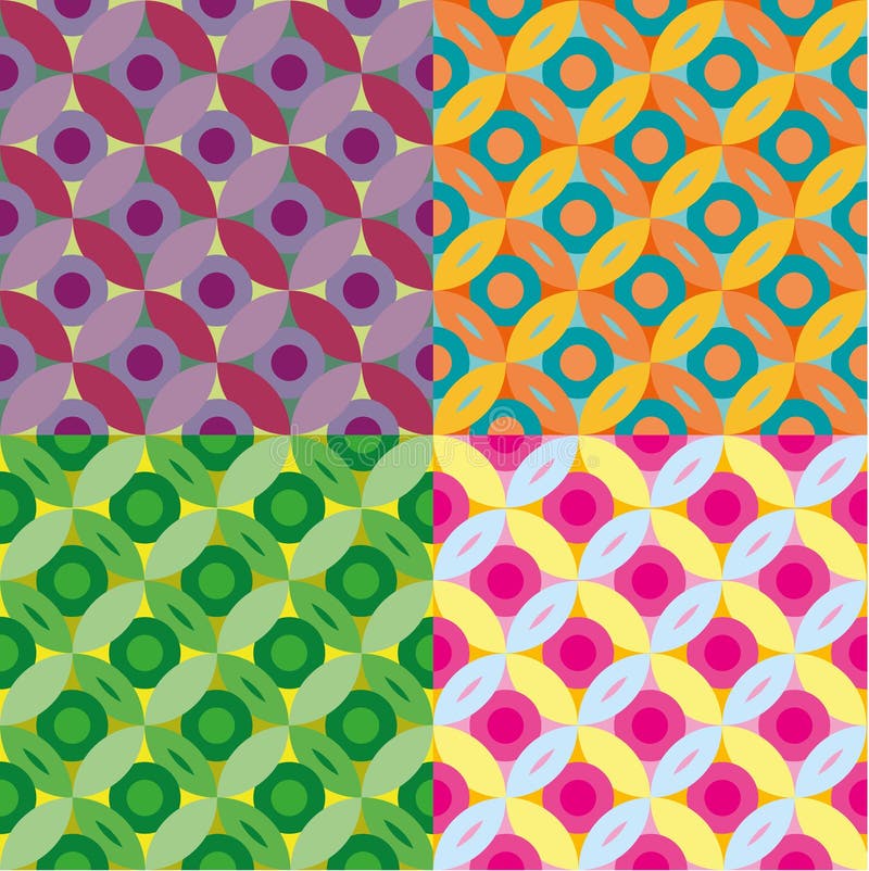 Set of Circles and Flowers Patterns Stock Vector - Illustration of ...