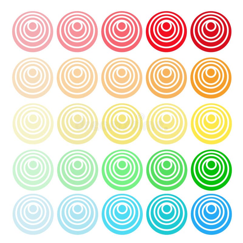 Set of Circles with Intersecting White Circle Lines Stock Illustration ...