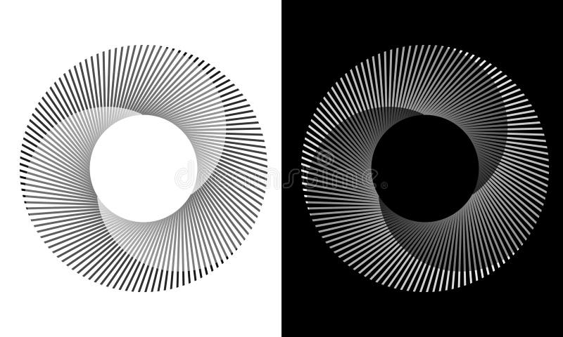 Set of Circles with Lines. Lines in One Color with Different Opacity ...