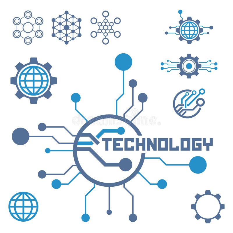 Set of Circuit Tech Elements. Electronics Icon Stock Vector ...