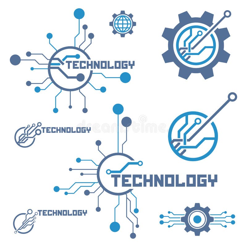 Set of Circuit Tech Elements. Electronics Icon Stock Vector ...