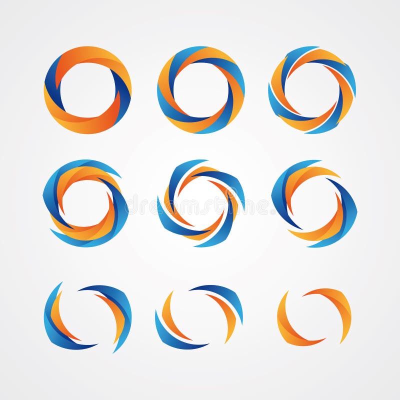 Set of Circular Creative Logos Stock Vector - Illustration of group ...