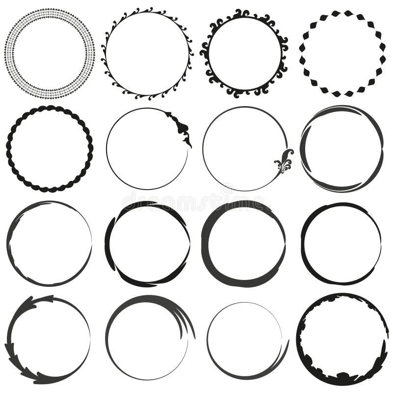 Set of Circular Design Elements. Decorative Round Borders and Frames ...