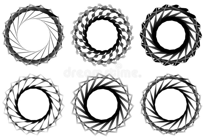 Set of 6 Circular Geometric Element. Abstract Geometry Shapes Stock ...