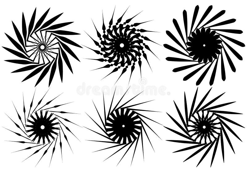 Set of 6 Circular Geometric Element. Abstract Geometry Shapes Stock ...