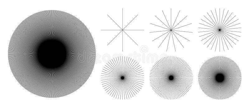 Set of Circular Lines As Geometric Elements. Light Rays, Sunburst and ...