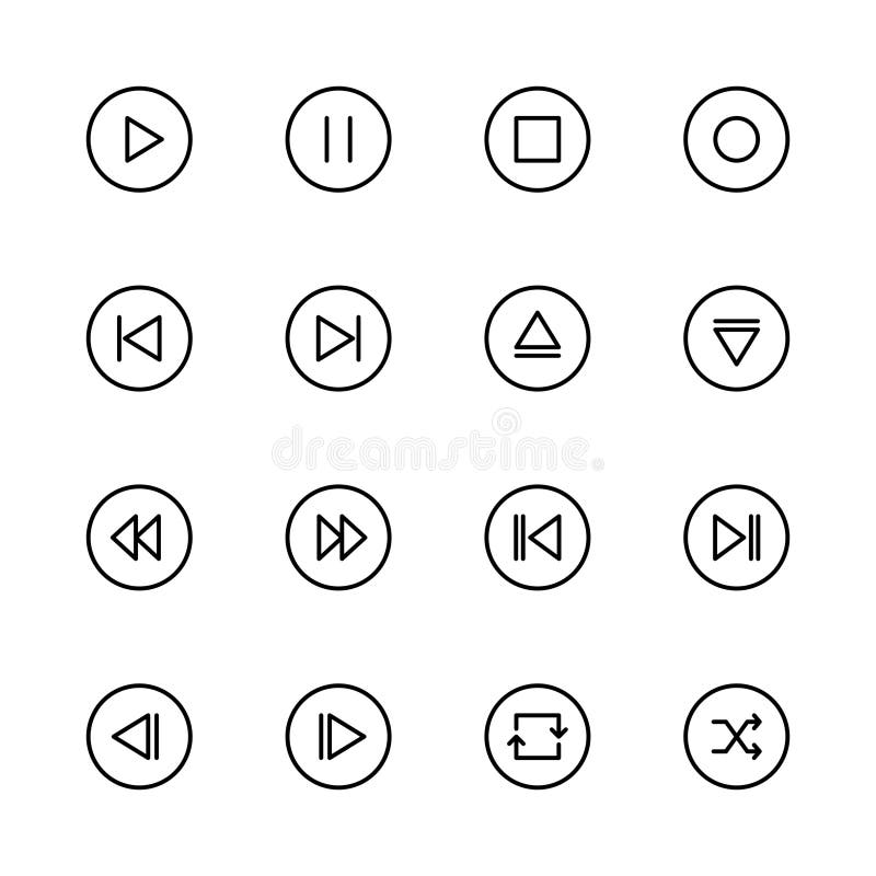 Audio Play Icon Set. Media Play Sign Icon Set. Icon Set. Play and Pause ...