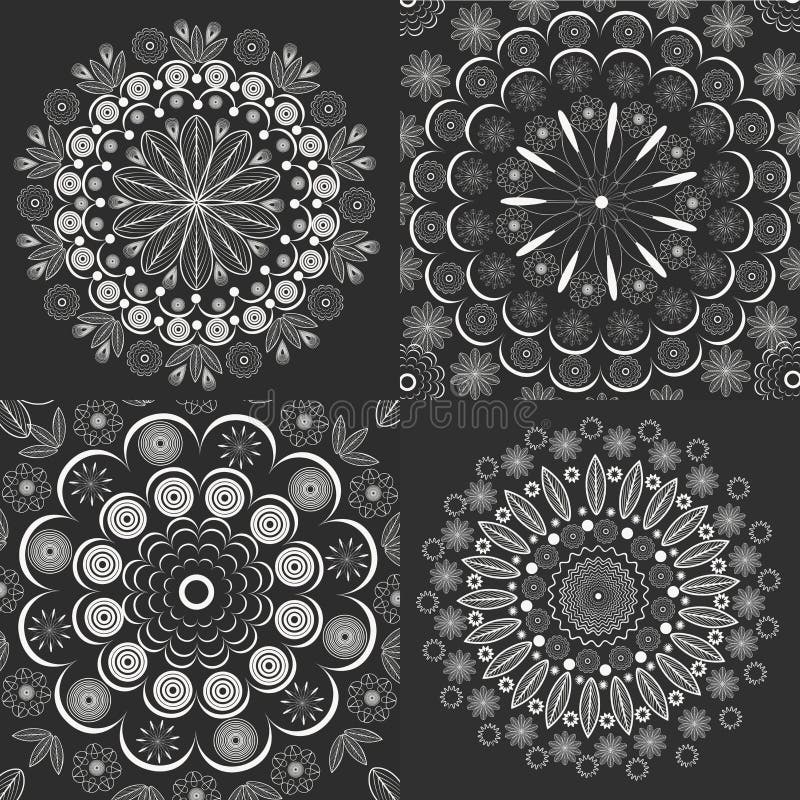 Set Circular Ornaments, Vintage Style Stock Vector - Illustration of ...