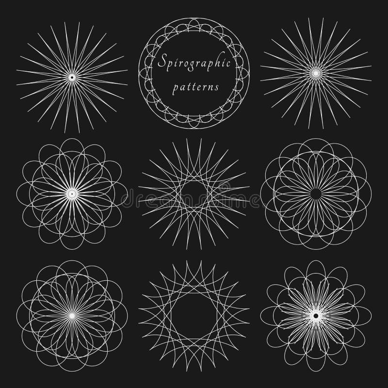 Set Spirographic Elements for Design of Labels, Stickers, Badges or ...