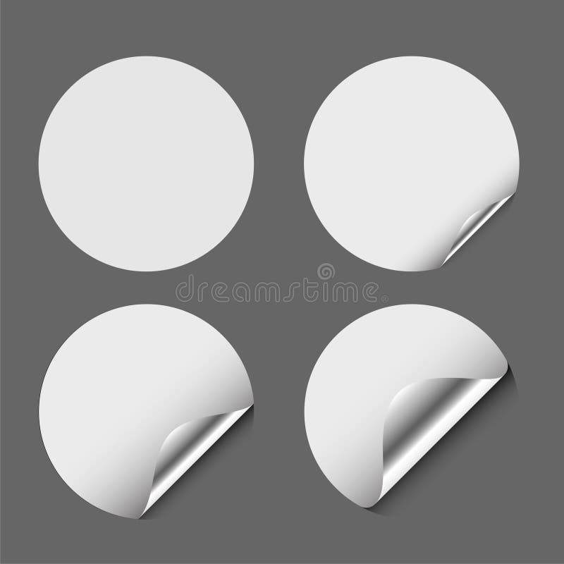 Set of Circular Page Curl Sticker Template Design Stock Vector ...