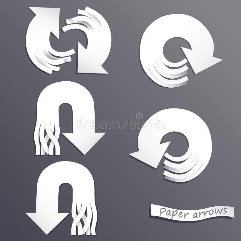 Set of Circular Paper Arrows Stock Vector - Illustration of abstraction ...