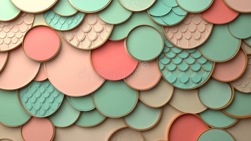A Set of Circular Paper Decorations in Muted Pastel Shades is Present ...
