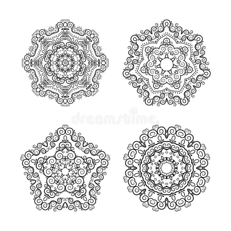 Set of Circular Patterns stock vector. Illustration of collection ...