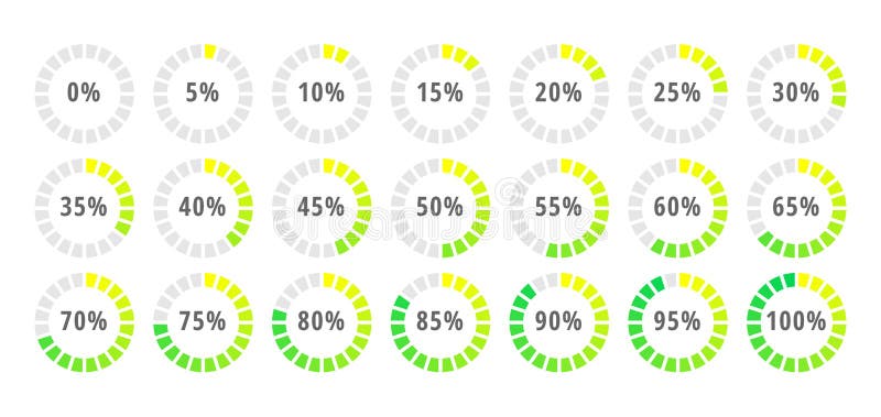 Set of Circular Progress Loading Bar Green Stock Vector - Illustration ...