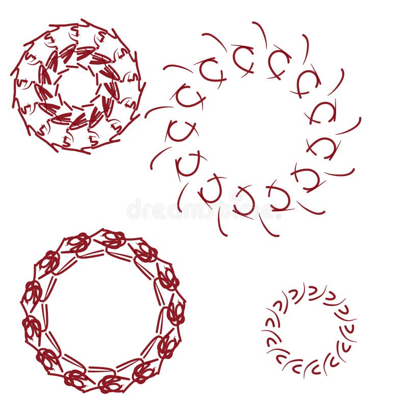 Set of Circular and Radial Abstract Design Elements. Circular Pattern ...