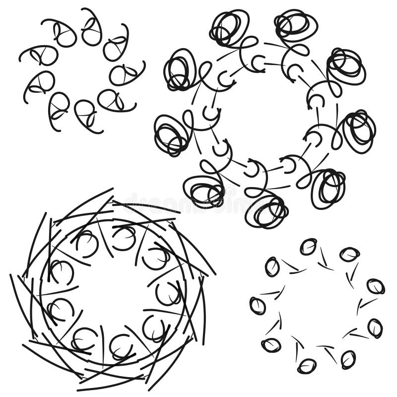 Set of Circular and Radial Abstract Design Elements, Frames Stock ...