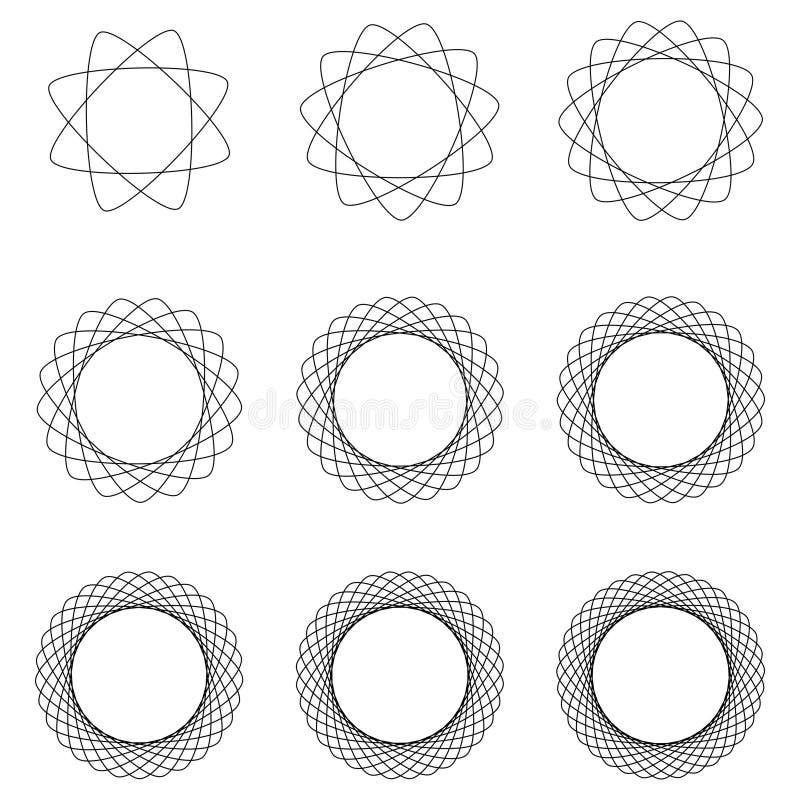 Set of Circular and Radial, Radiating, Concentric, Radial and Radiating ...
