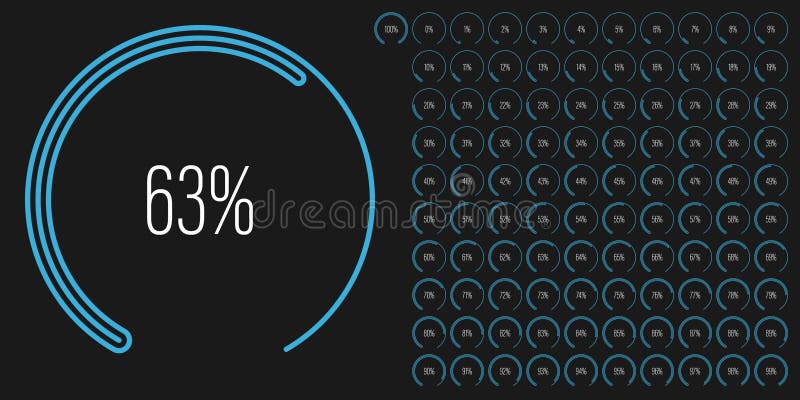 Set of Circular Sector Arc Percentage Diagrams Stock Vector ...