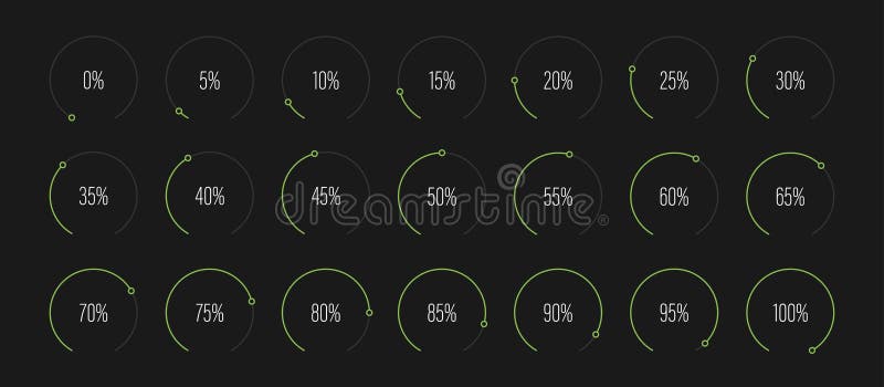 Set of Circular Sector Percentage Diagrams Stock Vector - Illustration ...