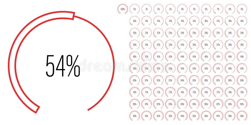 Set of Circular Sector Percentage Diagrams from 0 To 100 Stock Vector ...