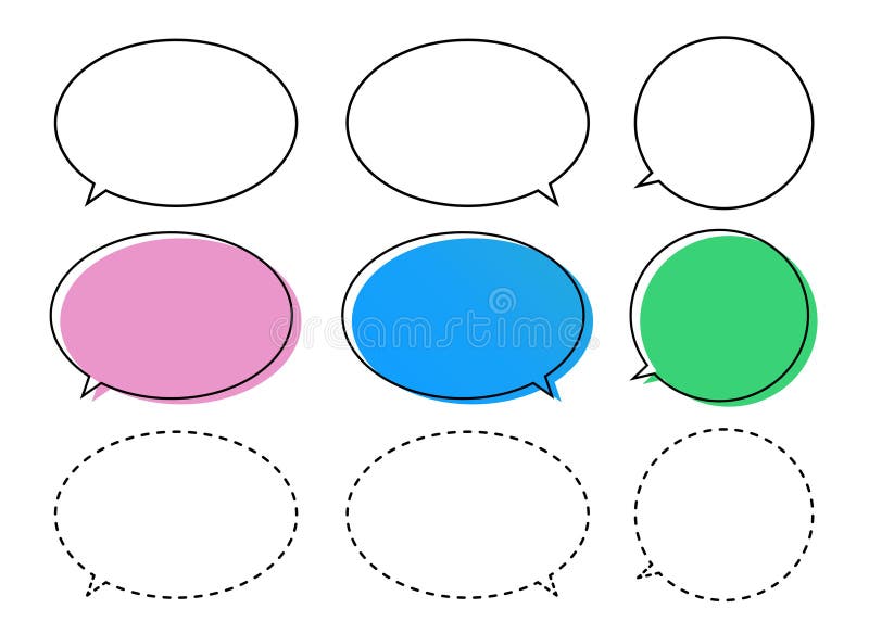 Set of Circular Shapes of Chat Icons - Chat Bubbles Set Stock Vector ...