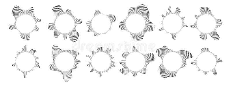 Set of Circular Sound Waves . Sound Lines, Radial Spectrum, Sound ...