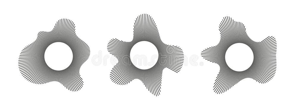 Set of Circular Wave. Sound Circle Lines. Radial Frame. Sound Ring ...