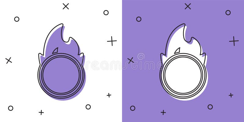 Circus Fire Ring Isolated on White Background Stock Vector ...
