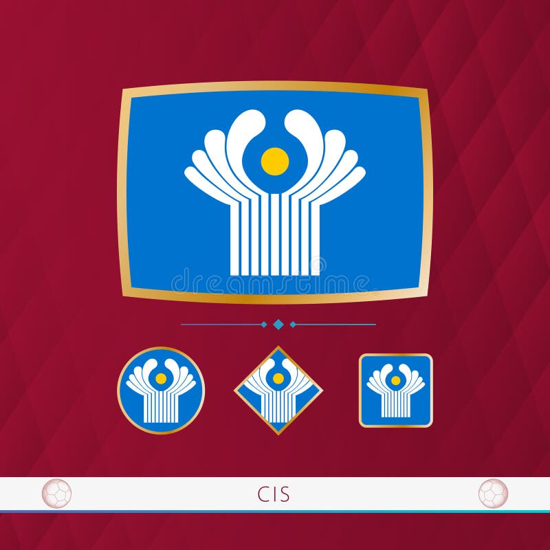 Set of CIS Flags with Gold Frame for Use at Sporting Events on a ...