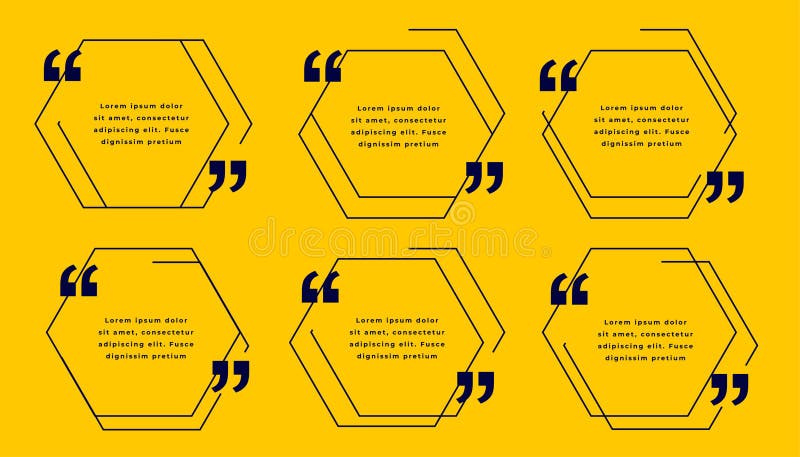 Set of Citation Mark Frame Template for Social Communication or Remark ...