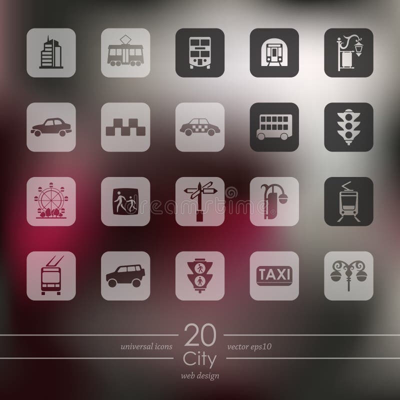 Set of city icons stock vector. Illustration of abstract - 78428785