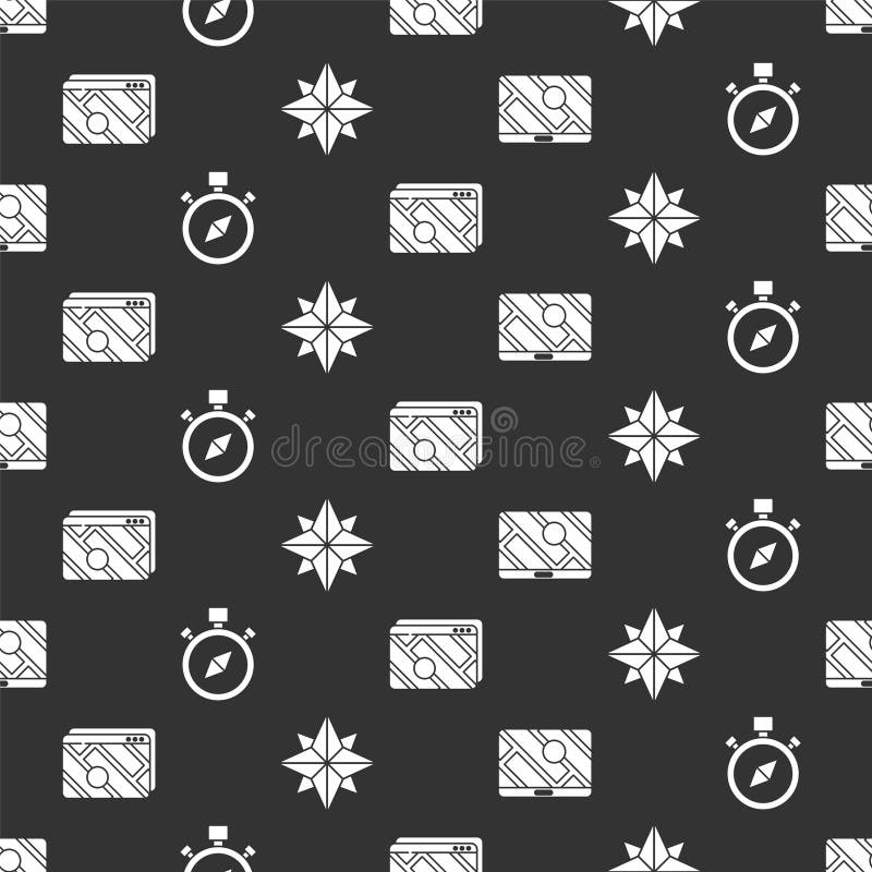 Set Compass, Infographic of City Map Navigation, Laptop with Location ...