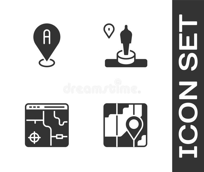 Set City Map Navigation, Location, Infographic of City and and Monument ...