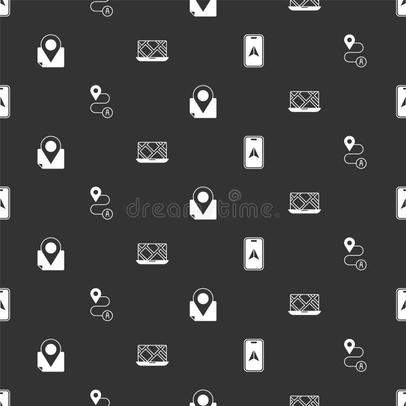 Set City Map Navigation, Route Location, Folded with Marker and on ...