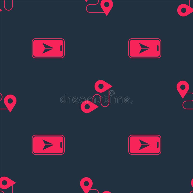 Set City Map Navigation and Route Location on Seamless Pattern. Vector ...