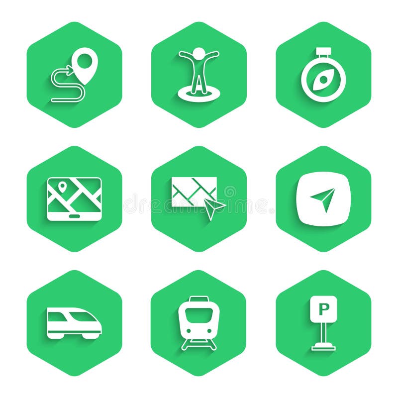 Set City Map Navigation, Train, Parking, Infographic of City, High ...