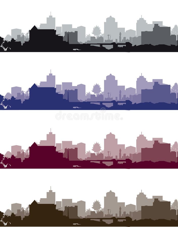 Set of cityscapes stock illustration. Illustration of concept - 28667831