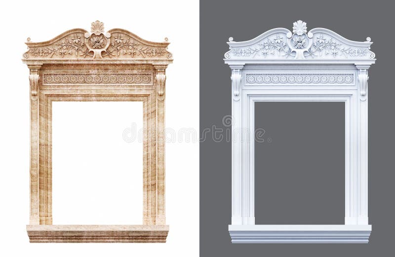 Set of Classic Arch Window Frames Stock Illustration - Illustration of ...