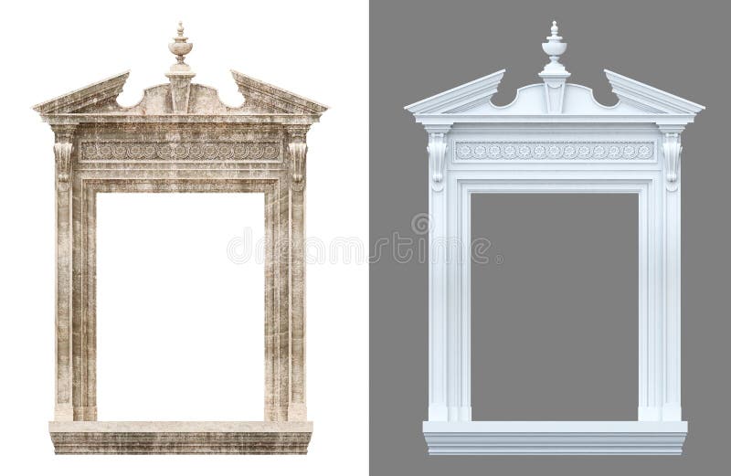 Set of Classic Arch Window Frames Stock Illustration - Illustration of ...